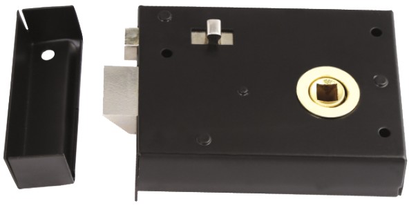 Lock Rim Latch & Locking Snib 100x76 Black - Warrior Warehouses