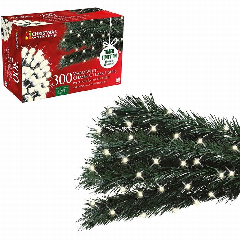 Christmas Lights 300 LED Warm White Chaser & Timer - Warrior Warehouses