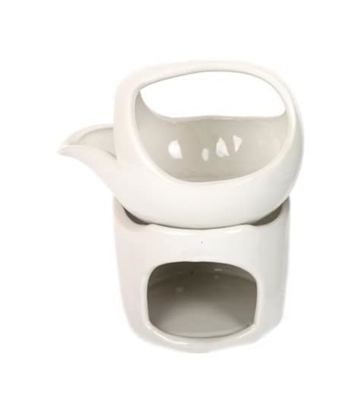 Oil Wax Burner 117mm High Porcelain Grey - Warrior Warehouses